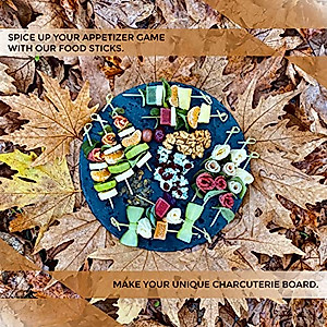 Cocktail Picks - Bamboo Skewers - Long Toothpicks for Appetizers - Eco Friendly Skewer Sticks - Fancy for Martini Drinks & Food Appetizer - Charcuterie Accessories - 6 inch Wooden Knot Pick 100 pcs