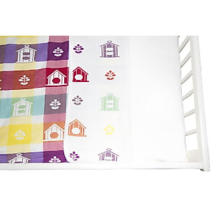 Kawaii Baby Blanket - Double Layer Thick Cotton Reversible Unisex Soft Nursery Crib Blanket, Newborn Infant Toddlers, Jacquard Cotton Unisex Swaddle 80 x 100 cm, Parachute