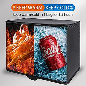 Bodaon 5-Pack Insulated Reusable Grocery Shopping Bag, X-Large Frozen Food Cold, Cooler Bags with Zippered Top, Black