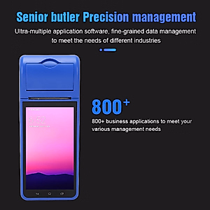 Zunate Handheld PDA POS with 5.5in Touch Screen, POS Receipt Printer 58mm Thermal Printer, 2GB + 32GB 4G LTE Mobile POS Receipt Printer for 1D 2D QR Barcode (US Plug)