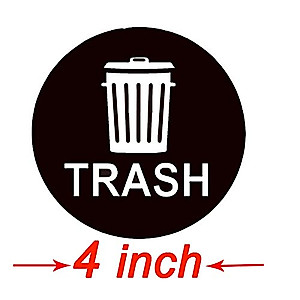 Recycle Sticker Sign Trash Decal Bin Label 8 Pack 4"x4"-Waterproof Organize&Coordinate Garbage Waste from Recycling-Great for Metal Aluminum Steel or Plastic Trash Cans-Indoor&Outdoor