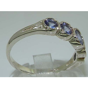 925 Sterling Silver Natural Tanzanite Womens Band Ring - Sizes 4 to 12 Available