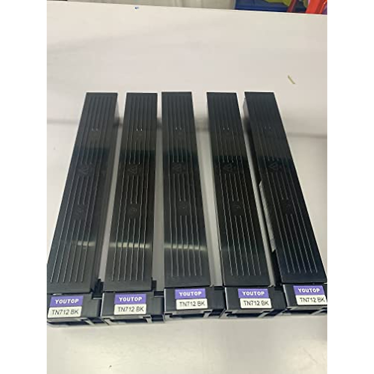 YOUTOP 4PK TN712 TN-712 (A3VU030) Black Toner Cartridge Compatible for Konica Minolta Bizhub 654/654e/754/754e
