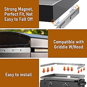 Grarg Wind Guards for Blackstone 22” Griddle,Blackstone Griddle Accessories Stainless Steel Magnetic Wind Screen for Outdoor Backyard BBQ Cooking Gas Saving(22 Inch)