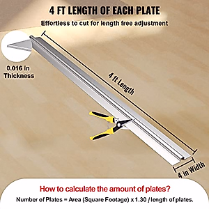 VEVOR PEX Heat Transfer Plates, 50 pcs Box Radiant Heat Transfer Plates, 4 ft Aluminum PEX Heat Transfer Plates, 1/2 inch Heat Transfer Plates designed for PEX Tubing