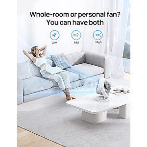 Dreo Nomad One Tower Fan Home Bedroom Fan - Quiet Cooling Fans to Circulate Air for Entire Room, Adjustable, Energy-Efficient, Portable