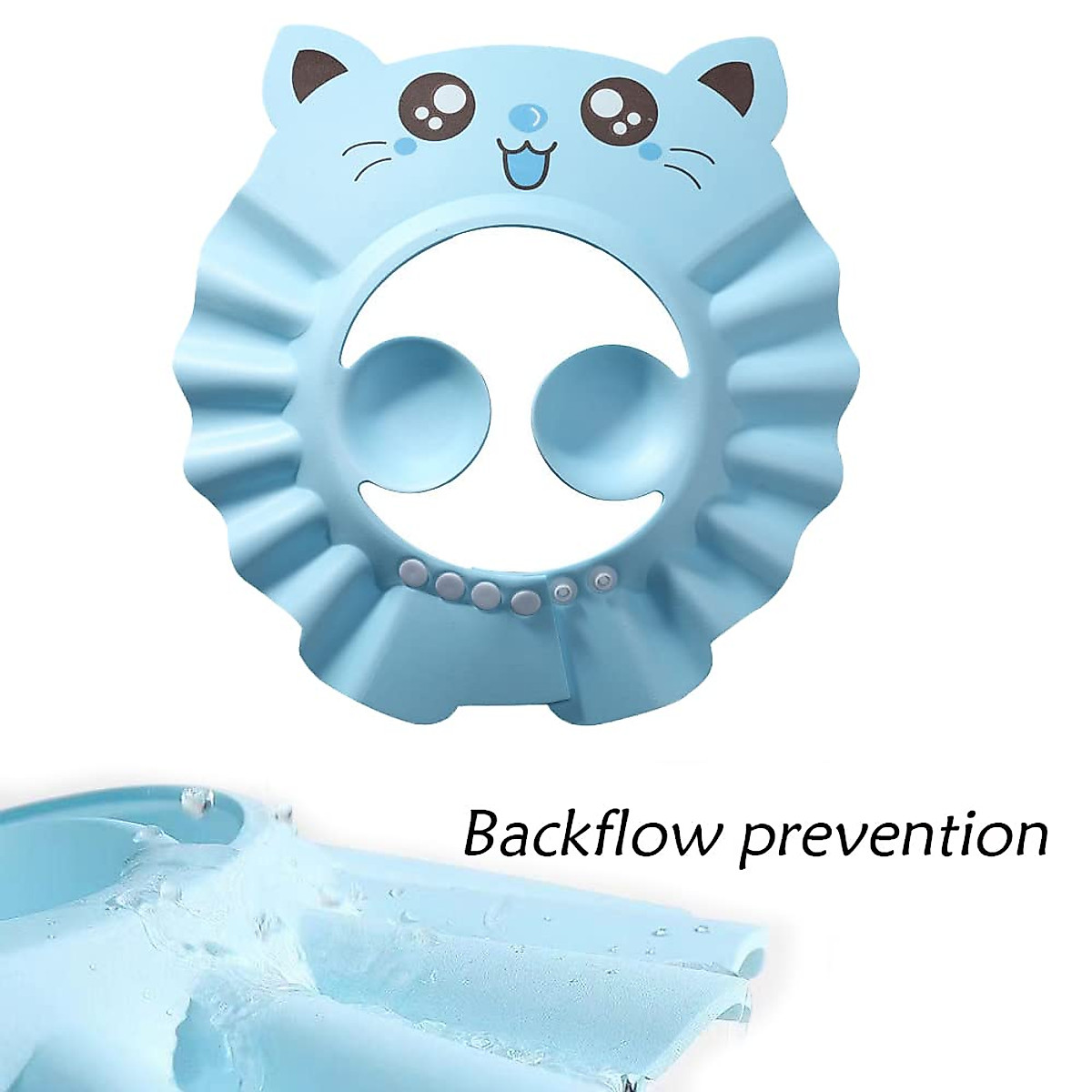 Anller 3 Pieces Baby Shower Cap, Soft Adjustable Bath Shampoo Cap with Ear Protection, Funny Cartoon Bathing Cap for Children, Kids and Toddlers(Pink+Blue+Yellow)