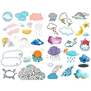 Seasonstorm Funny Cloud Pattern Kawaii Aesthetic Pastel Art Agenda Journal Planner Stationery Stickers