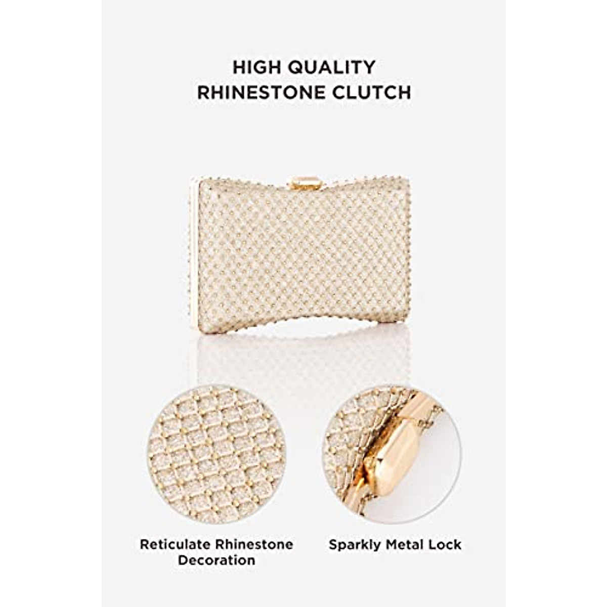 BABEYOND Rhinestone Clutch Evening Bag - Women's Glitter Bling Crossbody Purses for 1920s Party Prom Wedding