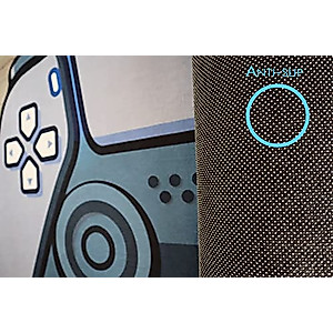 Jasde Gamer Controller Rug Gaming Room Decor Bedroom Living Rugs Washable Blue 3 x 2 Feet (90 x 60 cm)