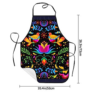 Senheol Day of The Dead Mexican Aprons, Kitchen Chef Waterproof Adjustable Mexican Apron For Bbq With Pockets, Mexican Dia De Los Muertos Gift For Women Men