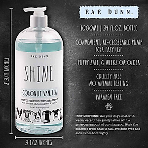 Rae Dunn Conditioning Pet Shampoo with Coconut Oil, Lemongrass and Vanilla, Coconut Mint, 1000 ml