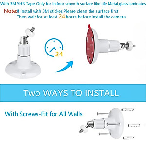 3 Pack Adhesive Wall Mount for Ring Camera&Stick Up Cam Battery&Indoor Cam,360 Degree Adjustable Mounting Bracket,Ceiling Mount Kit for Ring Plug-in HD Security Cam Without Drilling