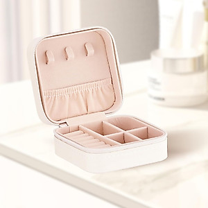 Sincerez Jewelry Box, Small Jewelry Case for Fans, Music Lover Gifts-Portable Jewelry Case for Ring, Necklace, Bracelet, Earring Organizer Storage Holder Boxes