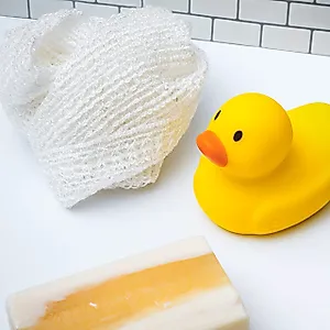 KUMA Soft Exfoliating Washcloth & Towel: Wash & Scrub Your Body - Cloth for Bath & Shower - Japanese Design & Made - Organic & Sustainable [Double Pack: Natural White]