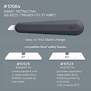 Slice 10564 Smart-Retracting Squeeze-Trigger Utility Knife, Industrial & Commercial Grade, 1 Pack