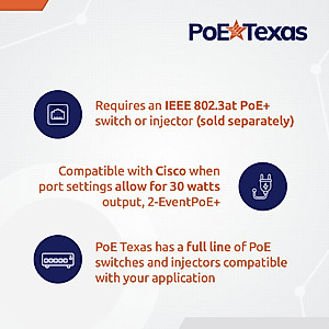 PoE Texas PoE+ Power and Data to USB-C Converter – Compatible with Apple Pro, Air, & Mini Tablets, Google Pixel, Lenovo M10+, Surface Go, Surface Pro, & Others, for POS, Digital Signage, & More