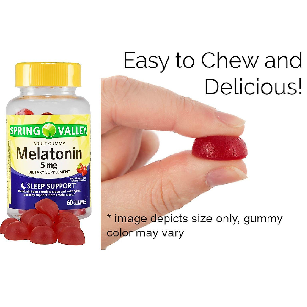 PREMIUM-FUSION Melatonin Gummies 5mg for Adults. Sleep Support from Spring Valley + Guide to Supplements