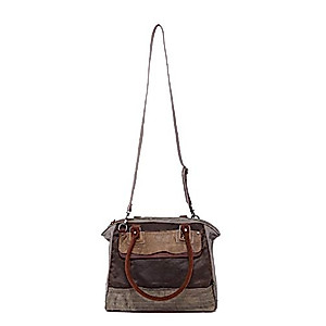 TSD Brand Tapa Canvas Satchel Bag (Grey)