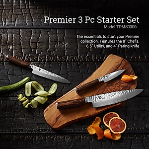 Shun Premier Kitchen Knife Starter, 3-Piece Set, TDMS0300, Silver