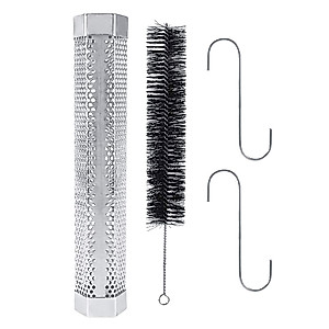 Pellet Smoker Tube, Hexagonal Stainless Steel Portable BBQ Smoking tube Generator Electric Charcoal Gas Grill Smoker