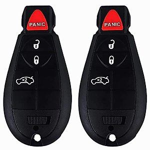 Key Fob Replacement Fit for 2008-2013 Dodge Charger Journey Durango/ 2008-2014 Grand Caravan Challenger/ 2008-2011Chrysler 300 Keyless Entry Remote Start Control M3N5WY783X, Set of 2