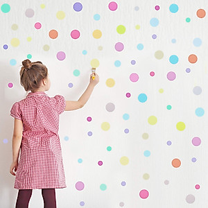 288 Pieces Polka Dots Wall Stickers Large Round Polka Dot Confetti Wall Decals Assorted Polka Dot Stickers for Baby Nursery Child Kid Boy Girl Bedroom Home Decor, 8 Sheets (Light Color)
