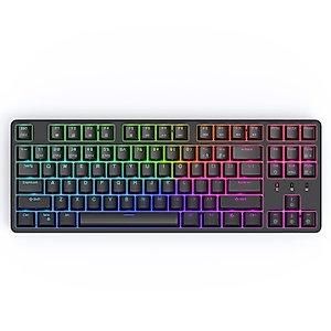 CIY X77 Hot-Swappable Mechanical Keyboard/RGB Gaming Keyboard/USB C/Anti Ghosting/N-Key Rollover/Compact Layout 87 Key/Detachable Magnetic Upper Cover/Wired Keyboard for Mac Windows
