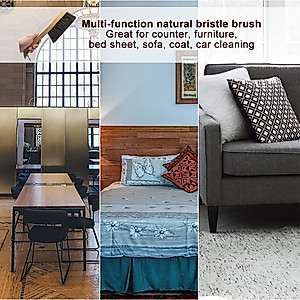 Counter Brush for Furniture Patio Woodworking Drafting Cleaning, Wooden Handle with Horsehair Bristle Bench Brushes, 13 Inches Hand Broom