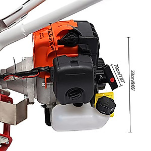 Handheld Sweeper 52cc 2 Stroke 2.5HP Power Engine Gas Power Sweeping Broom Handheld Turf Lawn Sweeper for Cleaning Snow Driveway Grass Lawn Garden