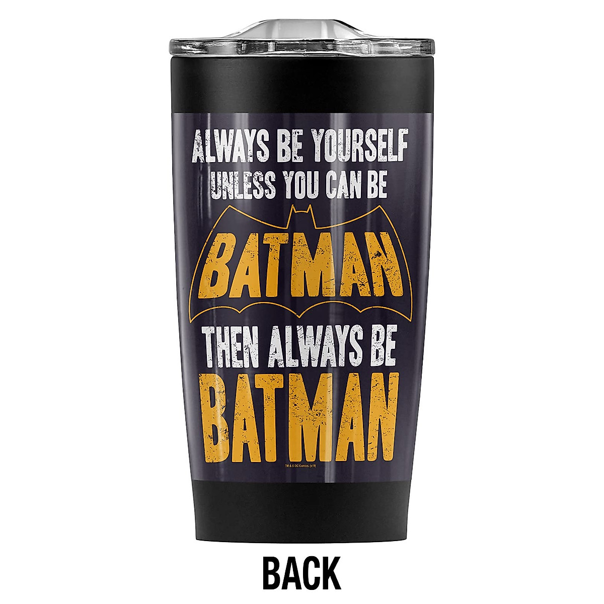 Logovision Batman Be Batman Stainless Steel Tumbler 20 oz Coffee Travel Mug/Cup, Vacuum Insulated & Double Wall with Leakproof Sliding Lid | Great for Hot Drinks and Cold Beverages