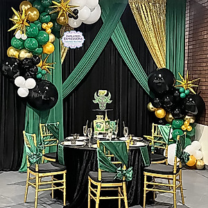 RUBFAC 129pcs Dark Green Balloons Different Sizes 18 12 10 5 Inches Emerald Green Latex Balloon Garland Arch for Masquerade Party Decorations Birthday Baby Shower Wedding Safari Jungle Party Supplies