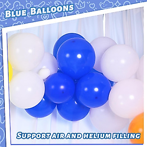 LovesTown 110PCS Dark Blue Latex Balloons, 12 Inch Royal Blue Thicken Helium Balloons with Ribbon for Boys Birthday Graduation Engagement Baby Shower Party Decorations