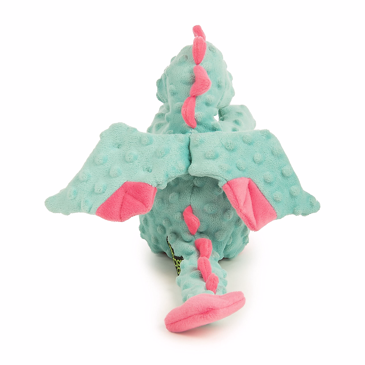 goDog Dragons with Chew Guard Technology Durable Plush Squeaker Dog Toy, Large, Seafoam, Plush Dog Toy