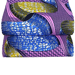 Realwax African Wax Prints Fabric New Ankara Bazin 6 Yards African Fabric for Party Dress 1FP6079