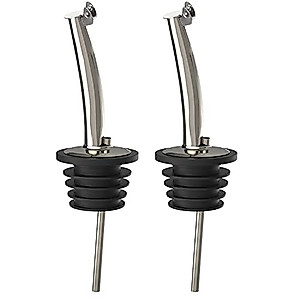 2 Pcs Liquor Pourers Stainless Steel oil spouts Bottle Pour Spouts with Covers for Oil, Wine, Vinegar and Liquid