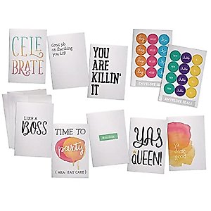 All Occasion Sassy Greeting Cards Assortment - 48 Pack Cards with Envelopes and Sticker Seals - Birthday, Graduation, Encouragement, Congratulations Cards for Men, Women, and Kids