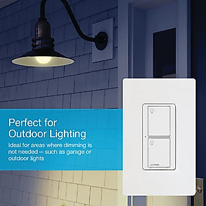 Lutron Caséta Wireless Smart Lighting Switch for All Bulb Types or Fans | PD-6ANS-WH | White