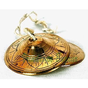 Handmade Brass Cymbals/Kartal/Manjira/Chimes Bell Metal for Kirtan | Vrindavan Bazaar (5 inch)