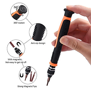 NEBURORA 10 in 1 Torx Screwdriver Set with T2 T3 T4 T5 T6 T7 T8 T9 T10 T15 Interchangeable Magnetic Torx Bit & Opening Tool,Torx Security screwdriver set for Phone/Mac/Computer/Xbox/PS4