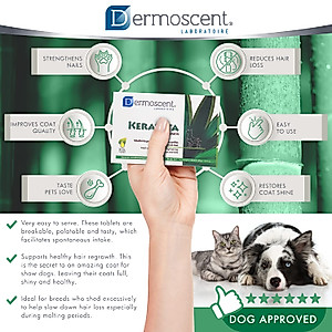 Dermoscent Keravita® Dog & Cat Skin and Coat Food Supplement - Natural Vitamin Pills for Hair Loss or Brittle Claws - 30 Tablets