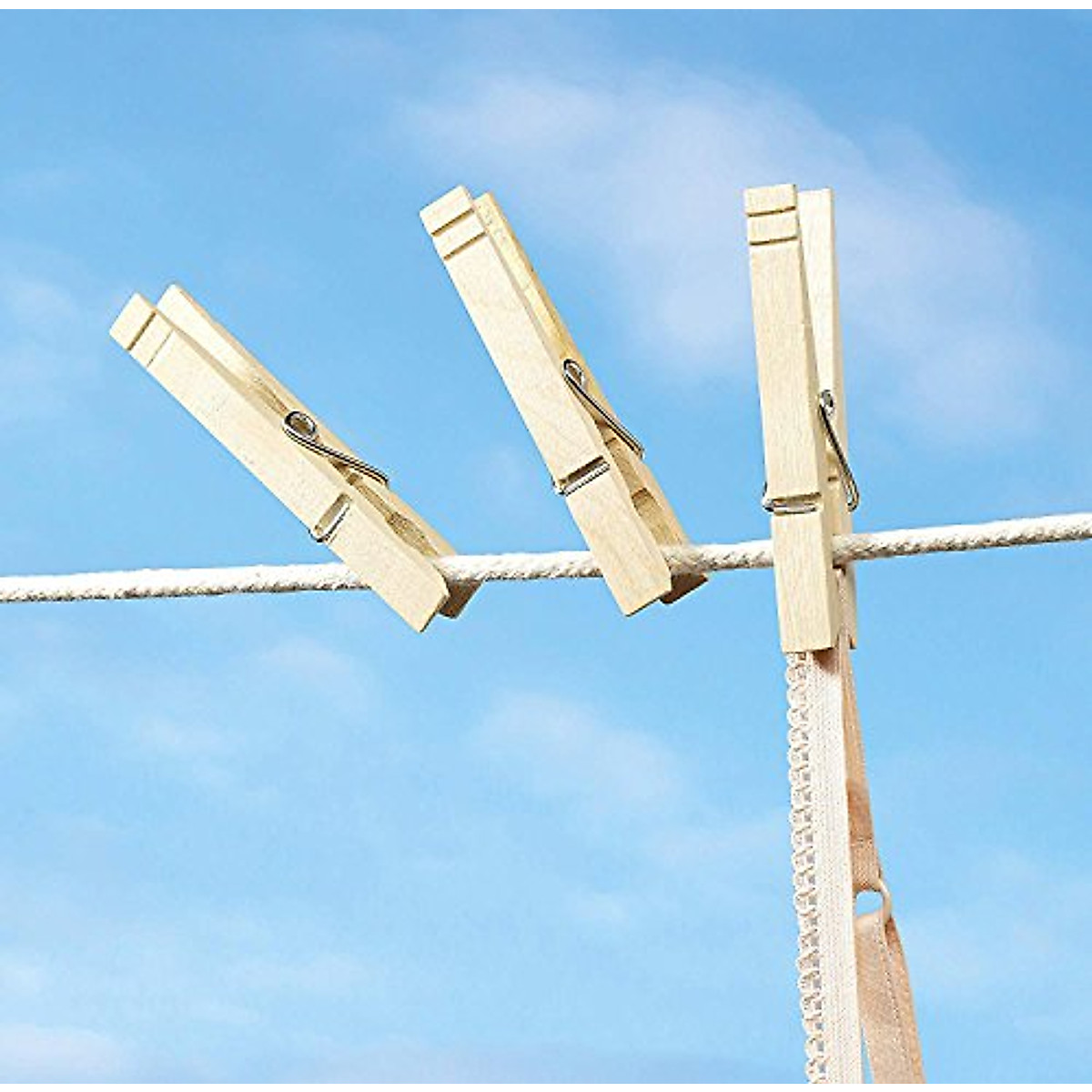 Lifegoods4u Wooden Clothespins. Set of 50 Durable Long Lasting clothespins