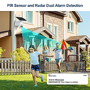Ctronics 3MP Solar Security Camera Wireless Outdoor WiFi, PTZ Surveillacne Camera Battery-Powered for Home Security, 360° View, Spotlight Color Night Vision, PIR Human Detection, 2-Way Audio (White)