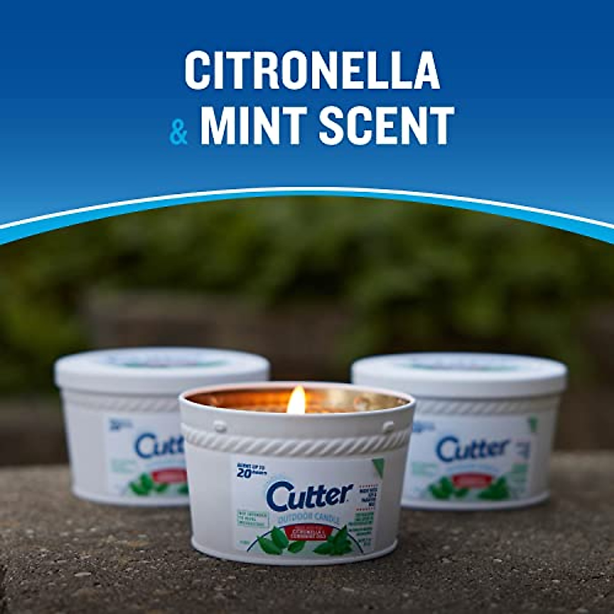 Cutter Citronella and Cornmint Outdoor Candle, 11 ounces, Made with Soy Wax for Outdoor Use