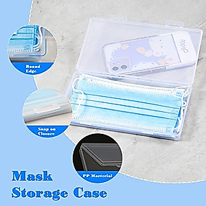 SPEEDWOX Mask Storage Case 2 Pack Portable Mask Case Storage Box Masks Organizer Disposable/Reusable Face Masks Organizer Dustproof Storage Plastic Box with Lid for Mask Pollution Prevention(Clear)