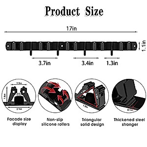 2 Racks and 3 Hooks & Black 5 Racks and 4 Hooks Broom and Mop Holder Wall Mounted Garage Organizer Storage Tool Racks Stainless Steel Heavy Duty Hooks Self Adhesive Solid Non-slip Wall Hangers