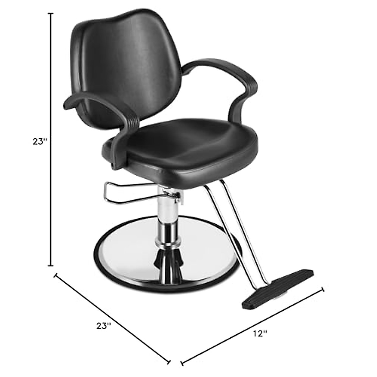 Beautymega Black Round Base Styling Salon Chair Hydraulic Pump Barber Chair All Purpose Beauty Salon Equipment