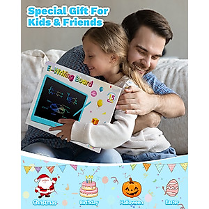 bravokids LCD Writing Tablet Board, 12inch Colorful Doodle Board Drawing Pad Toys for 3-8 Years Girls Boys, Toddler Educational & Learning Birthday Gift for Age 3 4 5 6 7 8 Years Old Kids, Blue