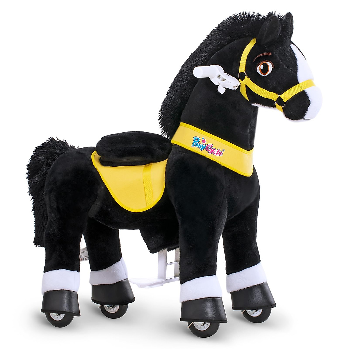 PonyCycle Pony Cycle 3-5 Authentic Ride on Toys Riding Horse Toys (with Brake/ 30" Height/Size 3) Riding Pony Rider Bouncy Animals Rocking Horse Black Walking Horse E338