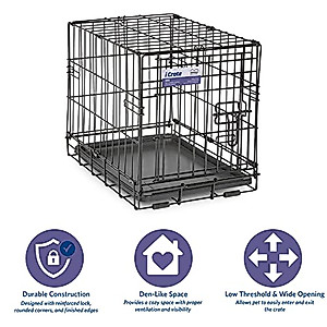 MidWest Homes for Pets Newly Enhanced Single & Double Door iCrate Dog Crate, Includes Leak-Proof Pan, Floor Protecting Feet , Divider Panel & New Patented Features